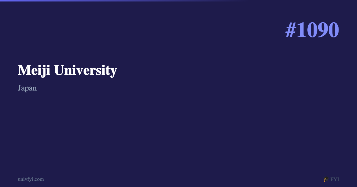 Meiji University — University Profile — UnivFYI